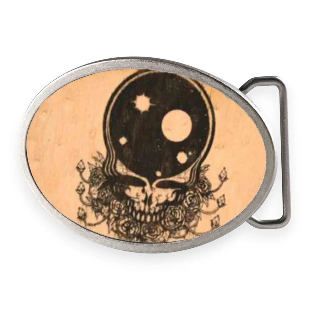 Grateful Dead Belt Buckle | Natural/Black Wood Space Your Face – Matte ...