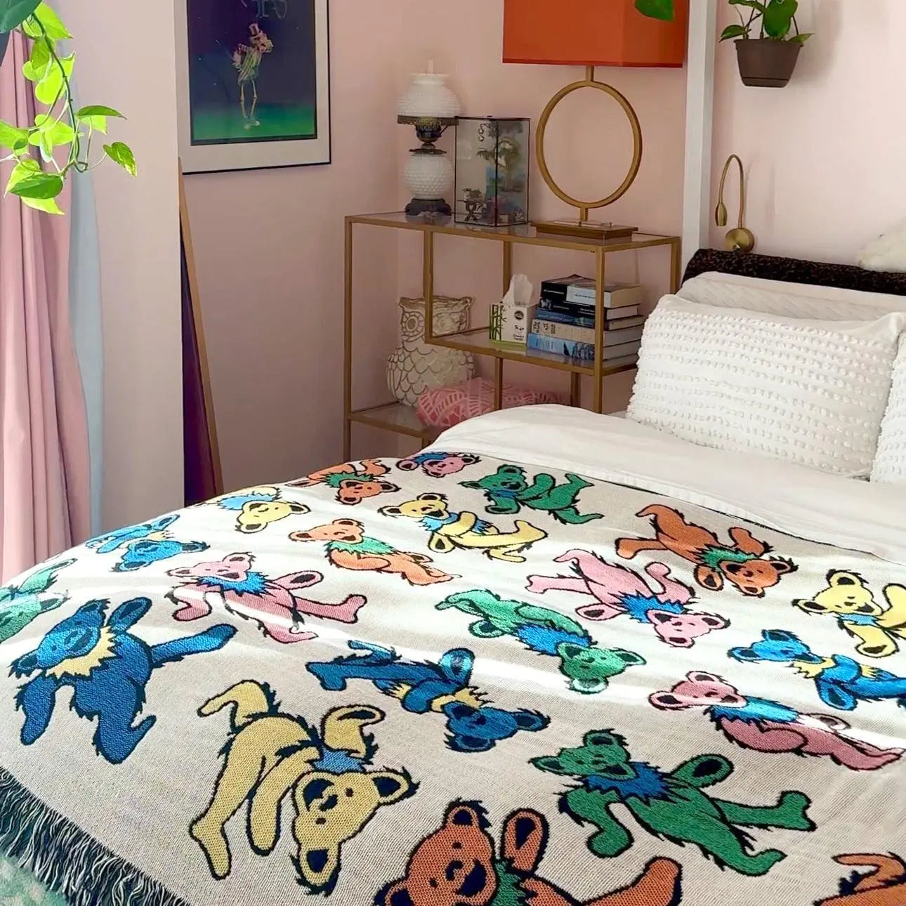 Grateful Dead Marching Bears Woven Cotton Blanket | relix.shop
