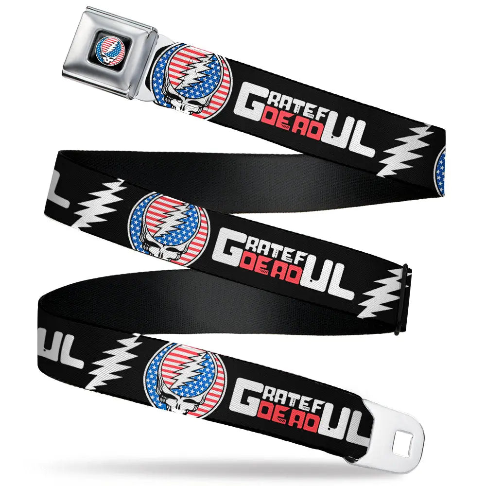 Grateful Dead Seatbelt Belt | Stars & Stripes + Text - relix.shop