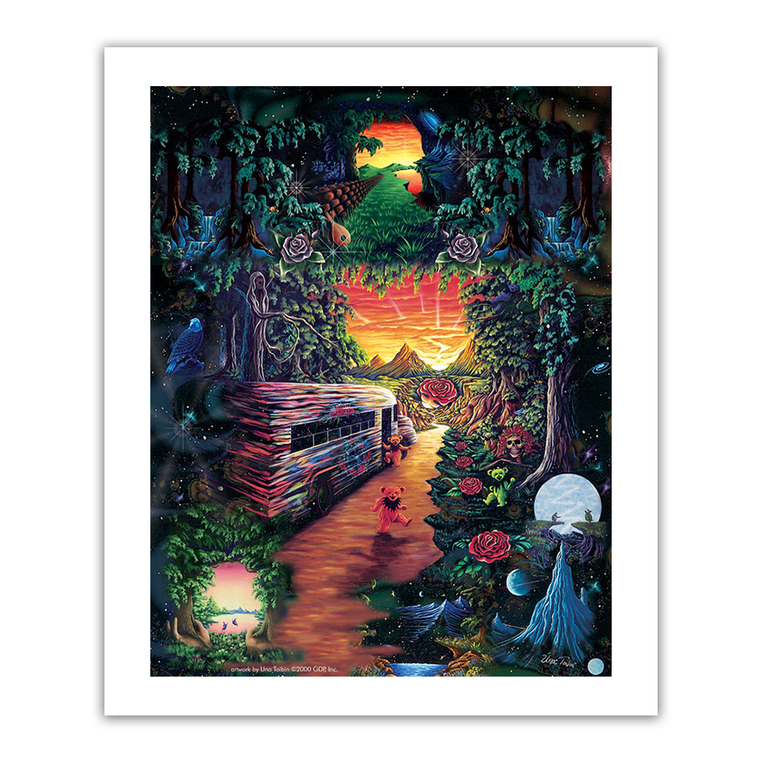 A Ride on the Psychedelic Bus Poster by Una Toibin | relix.shop