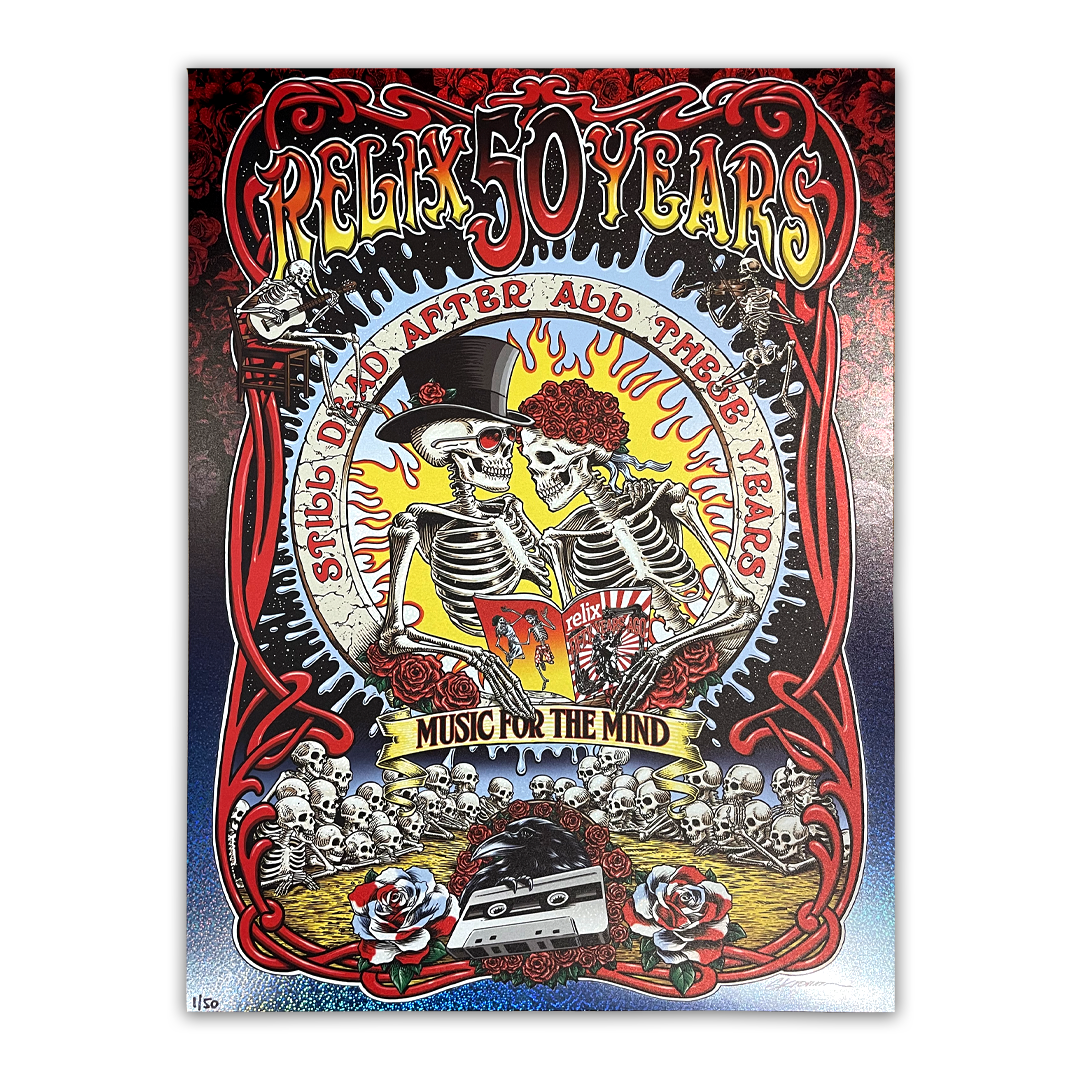 Relix 50th Anniversary Foil Poster by Gary Kroman | relix.shop