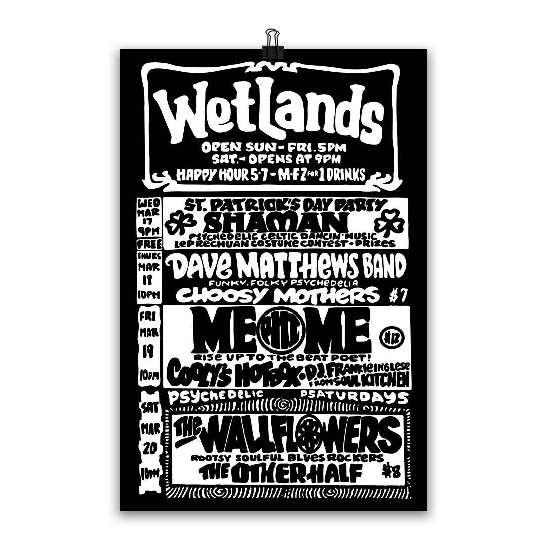 Wetlands Preserve Flyer Poster - March 1993 | relix.shop