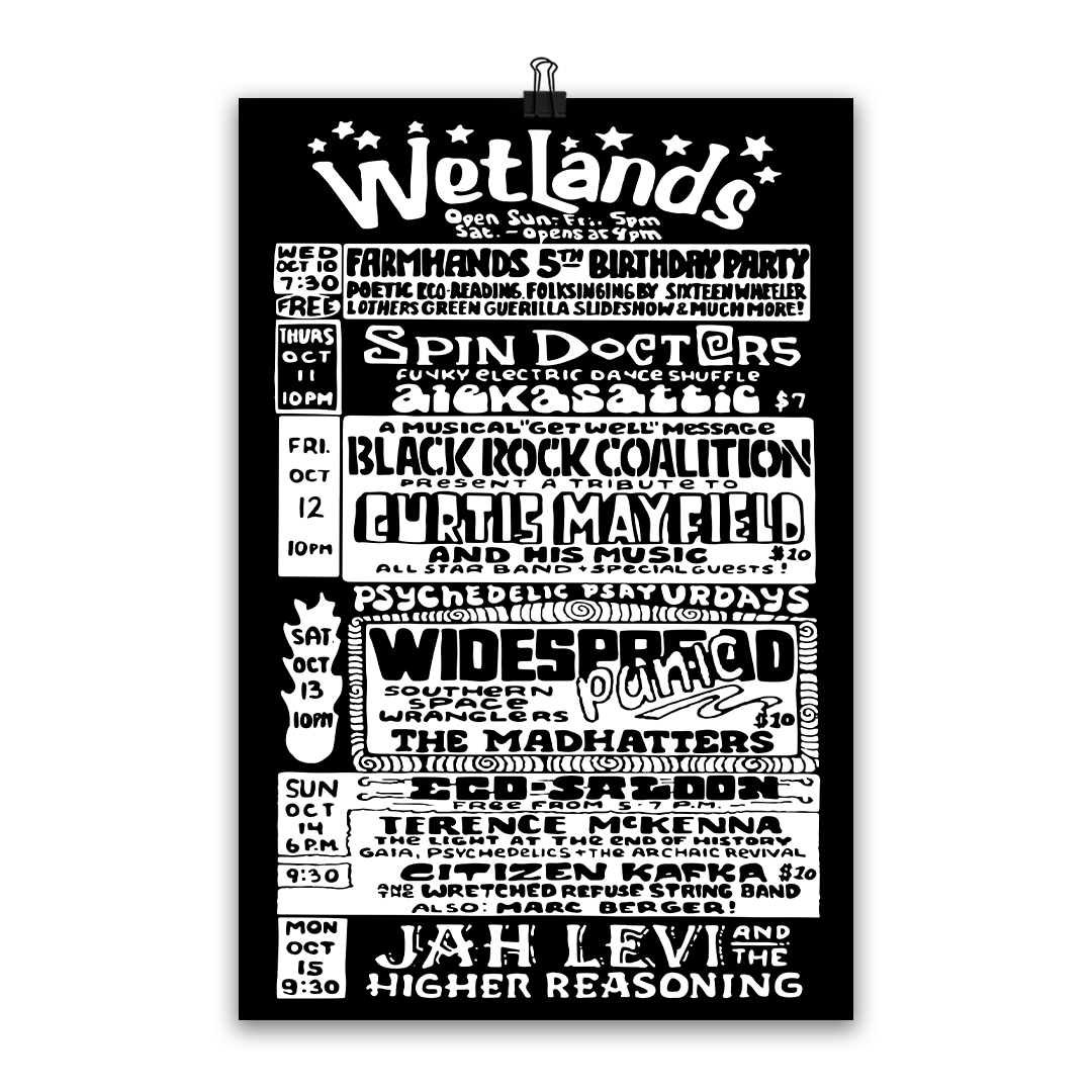 Wetlands Preserve Flyer Poster - October 1990 | relix.shop